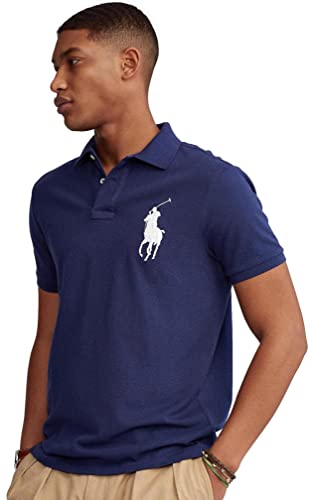 POLO RALPH LAUREN Mens Big & Tall Classic Fit Short Sleeve Big Pony Mesh Polo (3XB, Navy)