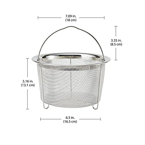 Instant Pot Official Large Mesh Steamer Basket, Stainless Steel, Round