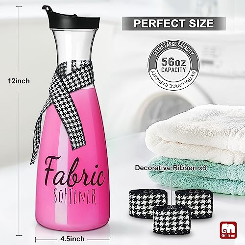 GMISUN 3 Pack 56oz Laundry Detergent Dispenser for Laundry Room Decor, Laundry Soap Dispenser for Laundry Organization and Storage, Liquid Laundry Detergent for Fabric Softener, Bleach, Powder, Beads