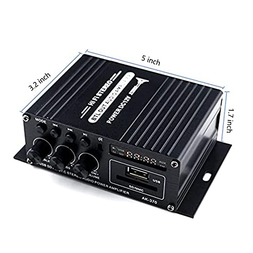 IXUFO Bluetooth Amplifier Mini, Clearly and Reality Hi-Fi Sound, Bass Audio Stereo 2.0 Channel Power Amp RCA AUX 200 Watt for PC TV Home Vehicle