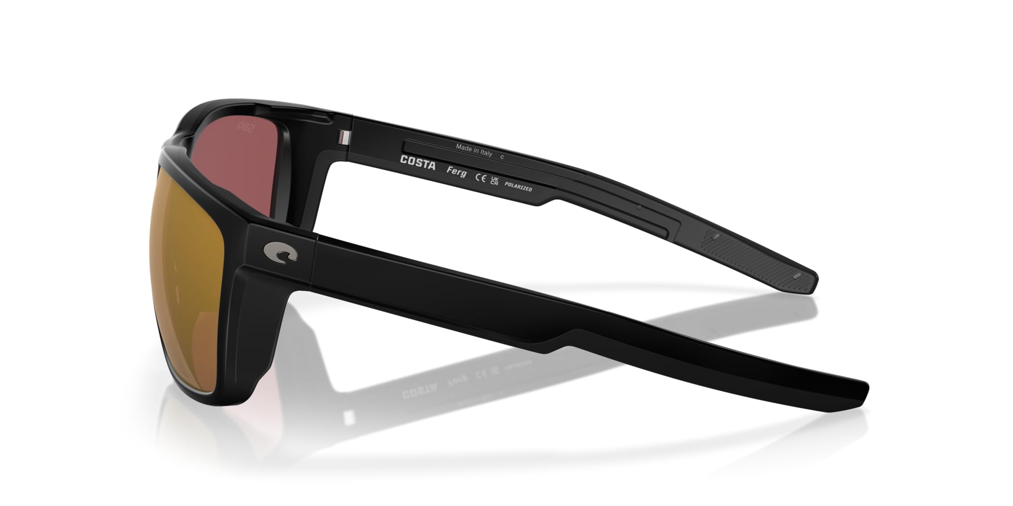 Costa Del Mar Mens Ferg Square Sunglasses, Matte Reef/Green Mirrored Polarized-580P, 59 mm