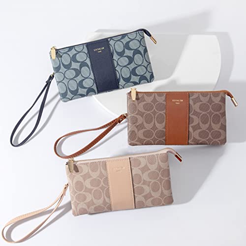 EXTREE Women's Small Wallet Fashion Layered Slim RFID Blocking Wallet With Mini Zipper Coin Pocket