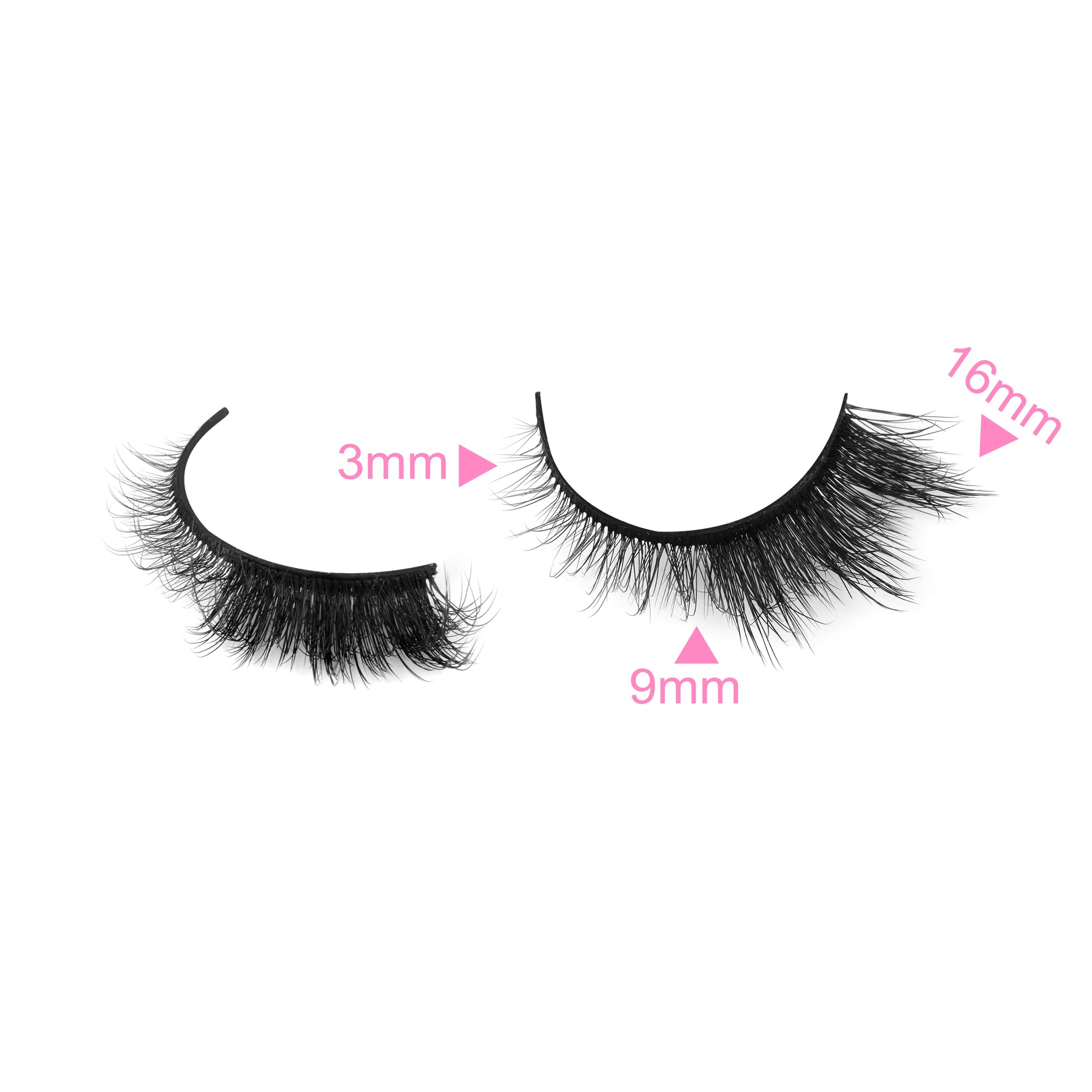Fox Eye Lashes Natural Looking Wispy Eyelashes D Curl Fluffy Faux Mink Lashes Multi-layers Volume False Lashes 7 Pairs Pack by Mavphnee