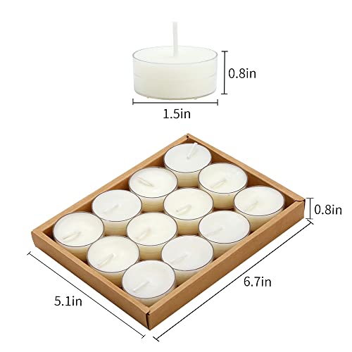 LJQizn 24pcs Natural Soy Tealight Candles Handmade Decorative Unscented Pure Soy Tea Lights( Perfect for Birthday Party,Wedding, Spa, Home Decor