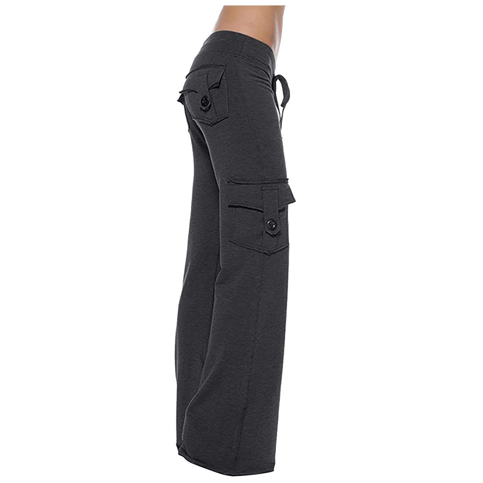DUOWEI Plus Size Jean Legging Women Elastic Waist Casual Cargo Pants Joggers Yoga Pants Pockets Wide Workout Leggings Under 10