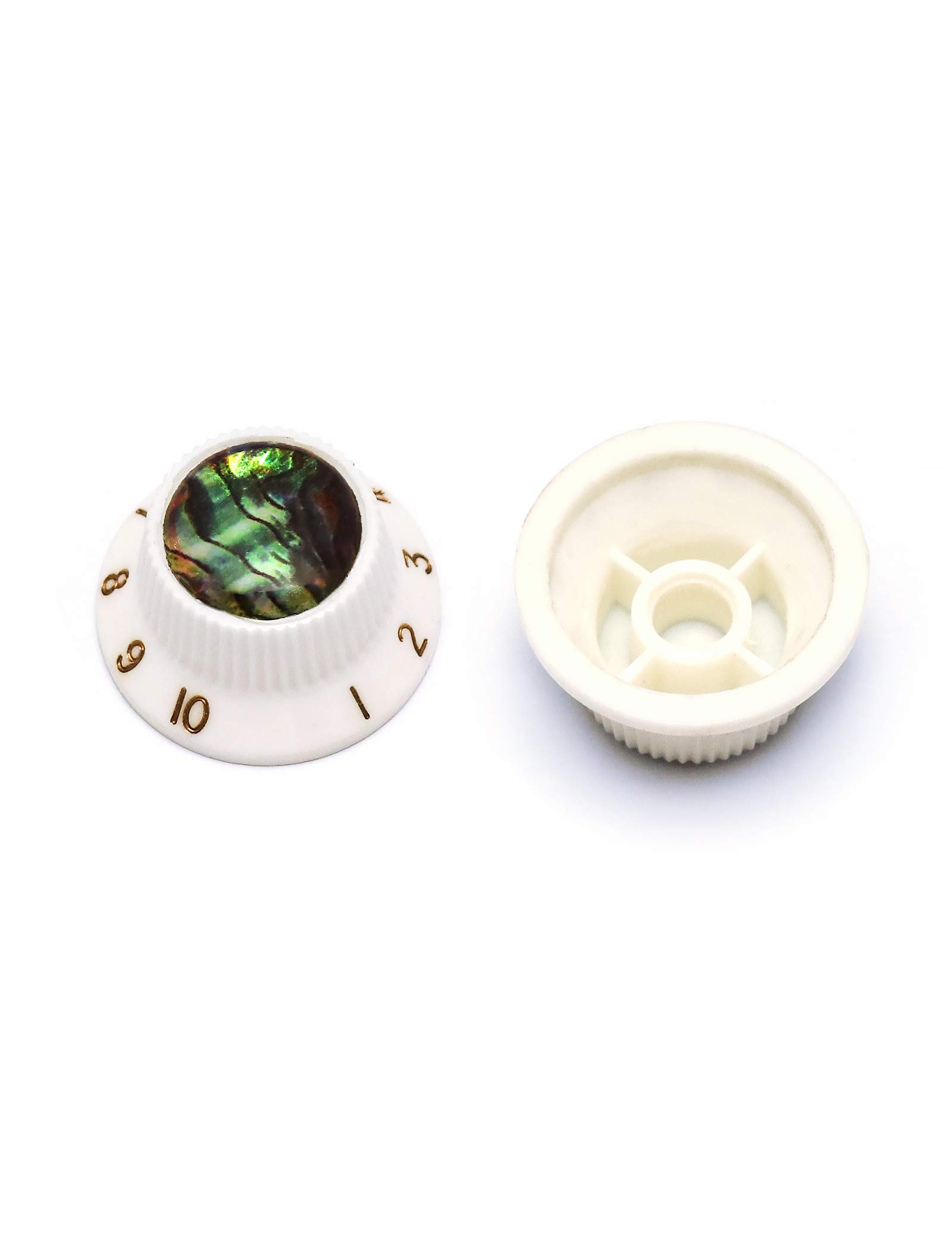 Rubatone Guitar Knobs Abalone Top Speed Control Knobs 6mm Shaft Pots Volumn Tone Knobs Compatiable with Strat Stratocaster Electric Guitar Set of 3Pcs.