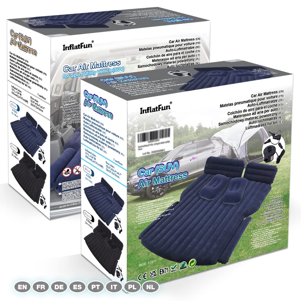 Car Air Mattress, Inflatable Car Mattress for Back Seat, Car Bed with Air Pump, Home Sleeping Pad (Light Brown)
