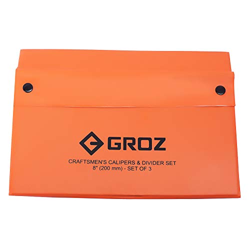 Groz 01493 8" Caliper Set, 2 piece, Inside and Outside with Spring Divider