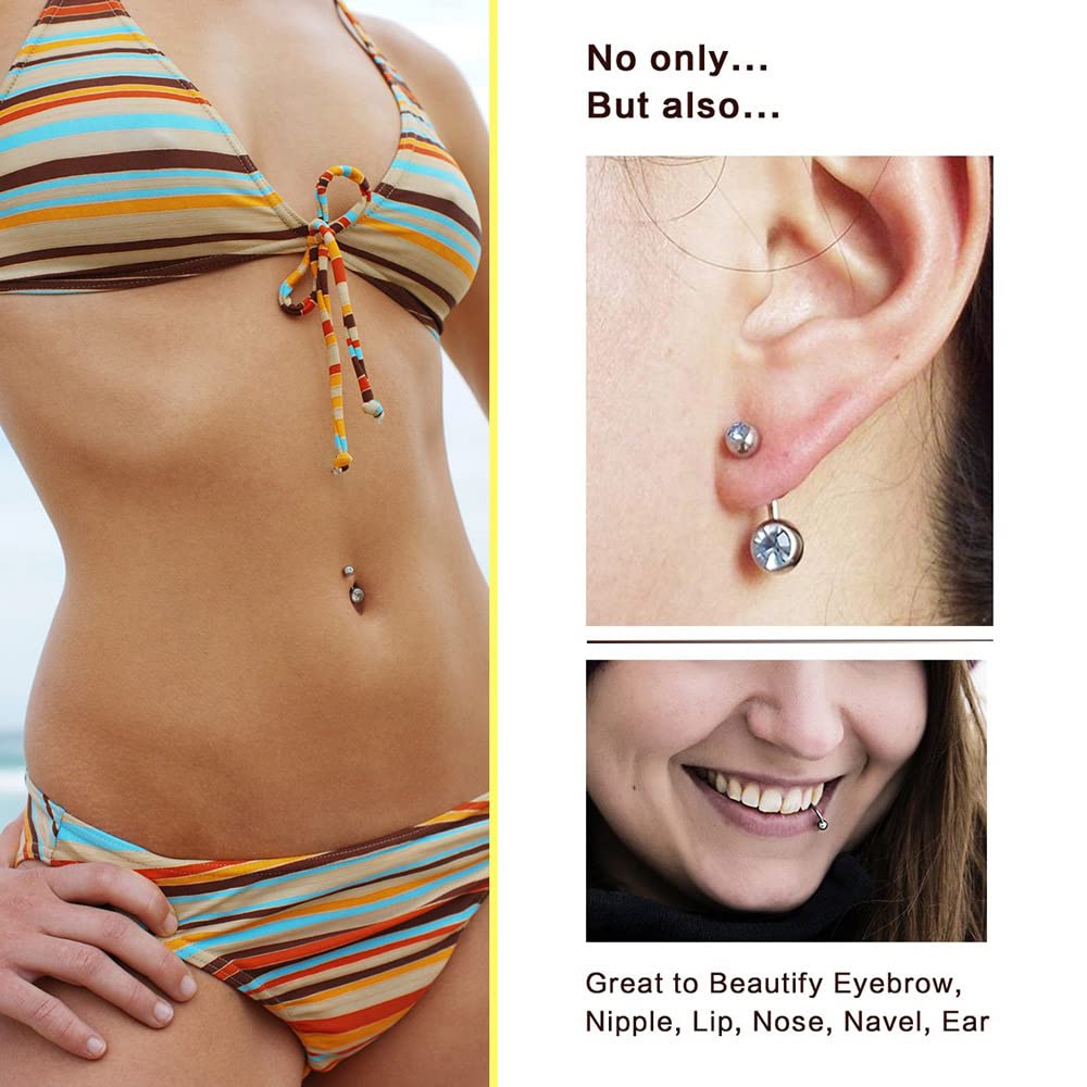 CSIYANJRY99 8 PCS Surgical Steel Belly Button Rings for Women CZ Navel Rings Belly Rings Belly Piercing