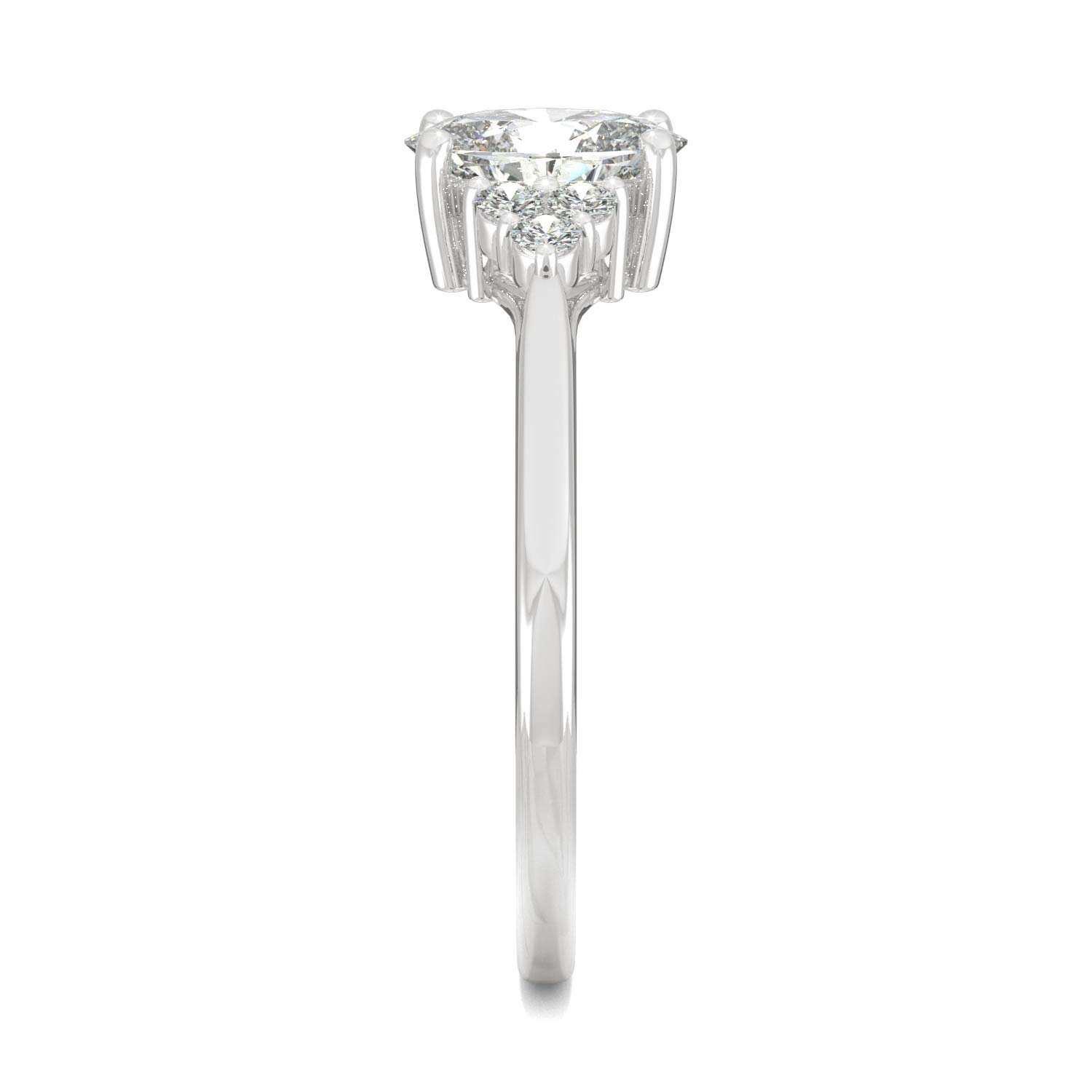 Charles & Colvard 14K White Gold Moissanite 7x5mm Oval Engagement Ring-size 7.5 1.02cttw DEW