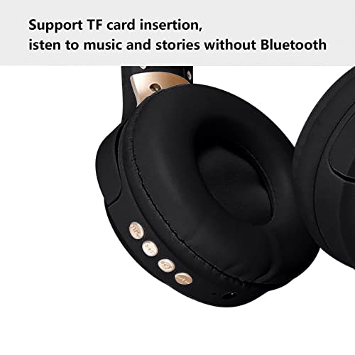 Iuhan Wireless Bluetooth 5.0 Head-Mounted Headset,Foldable Hi-Fi Stereo Bass Headphones,Metal Chip Bluetooth FM Pluggable Card Headset for Sports,Game,Gift for Family,Friend