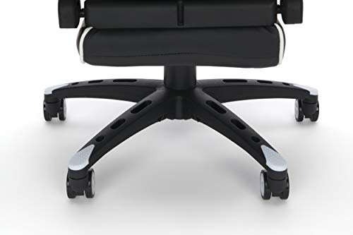RESPAWN 110 Ergonomic Gaming Chair with Footrest Recliner - Racing Style High Back PC Computer Desk Office Chair - 360 Swivel, Adjustable Lumbar Support, Headrest Pillow, Padded Armrests - 2019 White