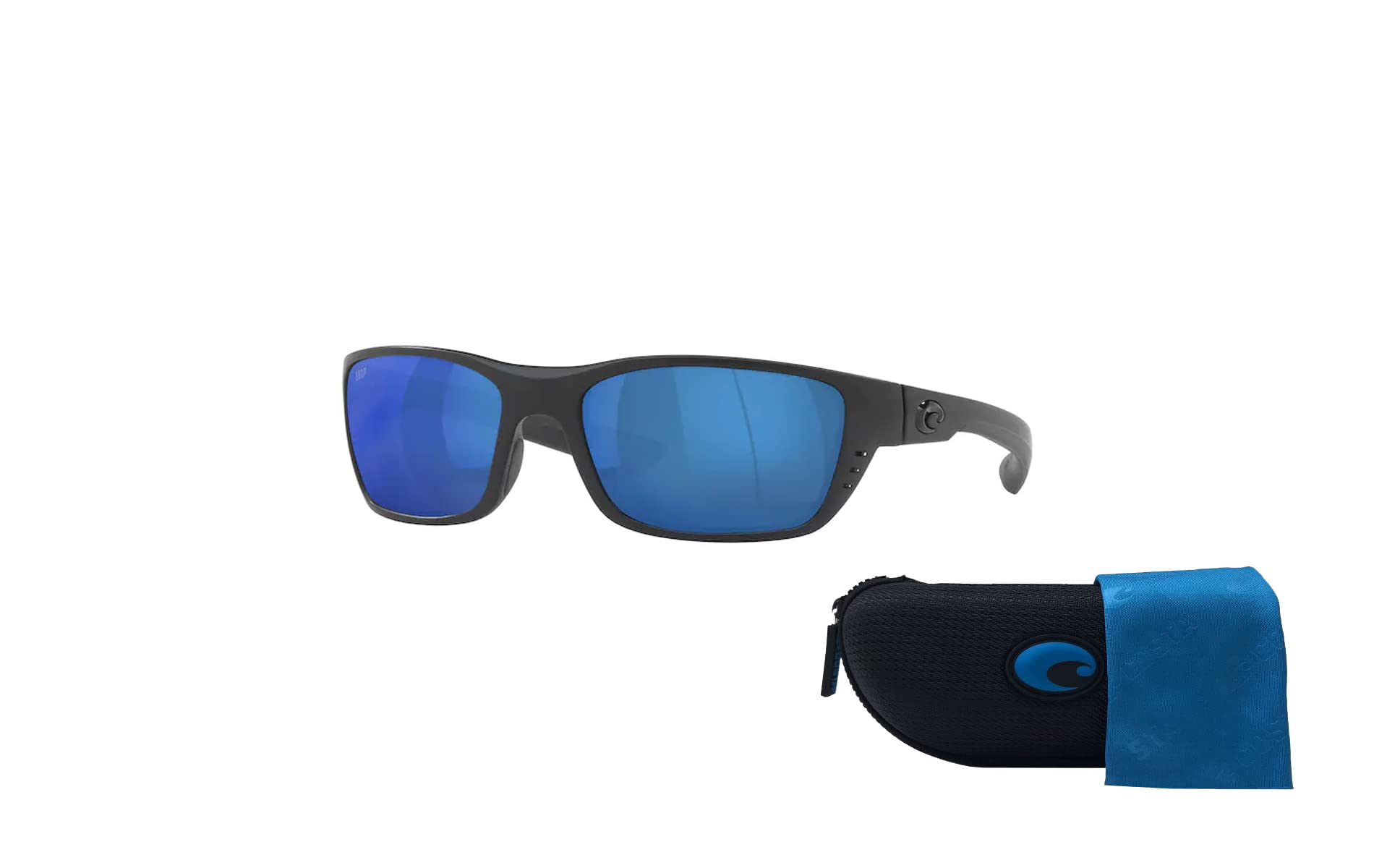 Costa Del Mar Tybee 6S2003 200301 52MM 223 Shiny Black Kelp/Blue Mirror 580G Glass Polarized Rectangular Sunglasses for Men + BUNDLE with Designer iWear Eyewear Kit