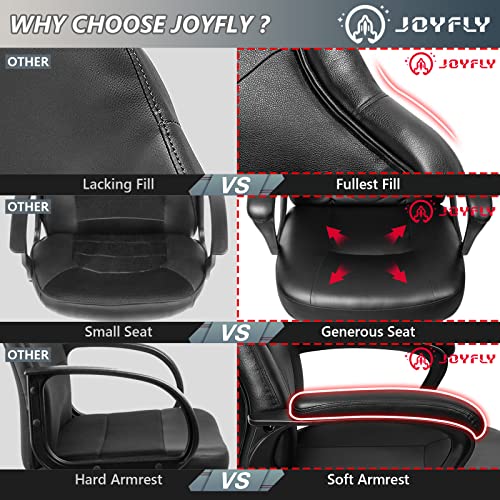 JOYFLY Gaming Chair, Gamer Chair Racing Style Game for Adults Teens, Ergonomic PC with Lumbar Support, 300lbs(Black)