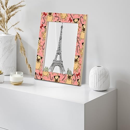 POFATO Magic Dog 8x10 Picture Frame Wood Photo Frame for Tabletop Display Wall Mount Picture Frame Display 8 x 10 Inch Photo Wall Decor Home Gift Frames