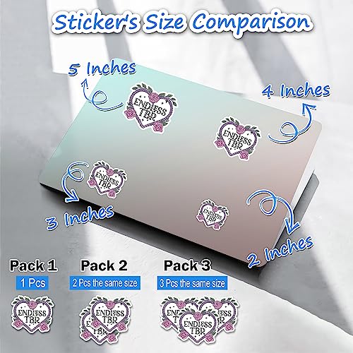Miraki Endless TBR Sticker, Book Lover Sticker, Romance Sticker, Reading Sticker, Bookish Sticker, Water Assitant Die-Cut Vinyl Booktok Decals for Laptop, Phone, Water Bottles, Kindle Sticker