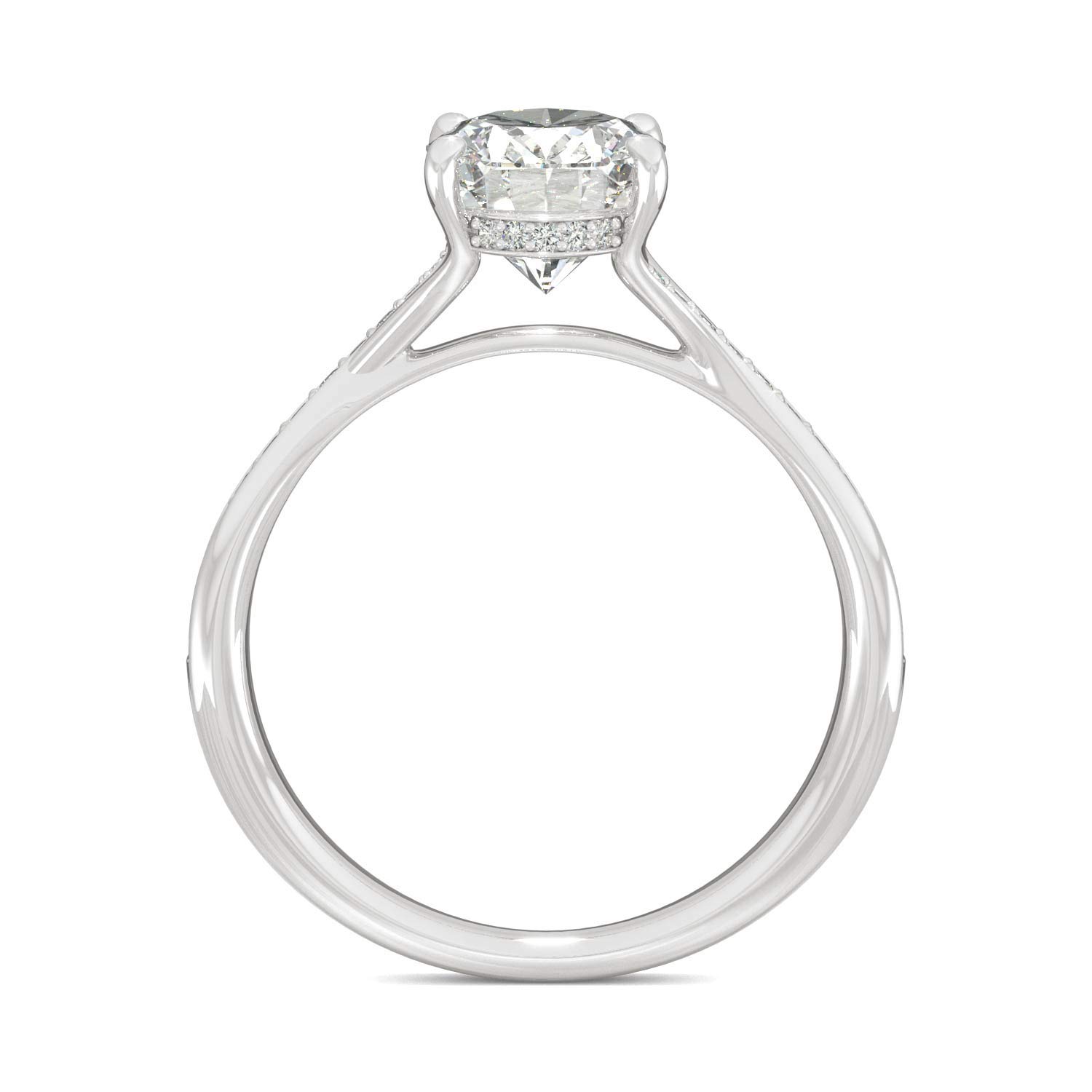 Charles & Colvard Created Moissanite 9x7mm Oval Cut Engagement Ring for Women | 2.25 cttw DEW | Lab Grown | Solid 14K White Gold with Rhodium | Size 7