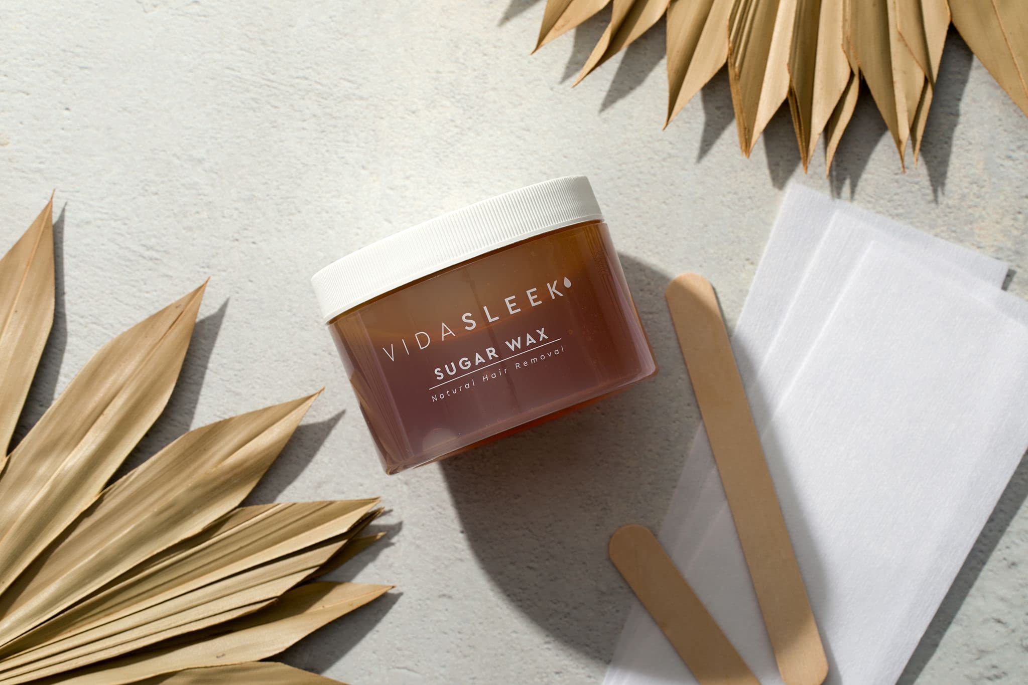 VidaSleek Sugar Wax Hair Remover for Men & Women - 100% Natural, Gentle & Washable Formula at Home Waxing - 10 Oz