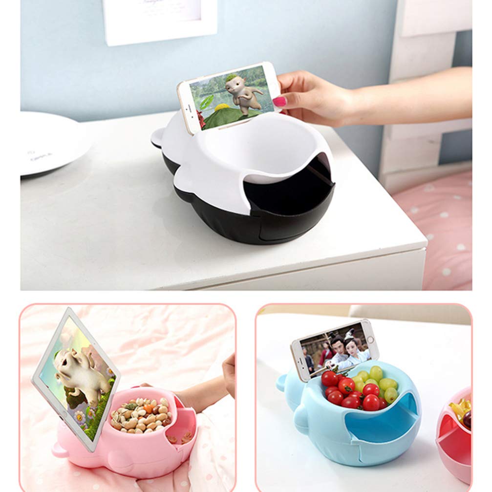 DOITOOL 1pc Fruit Plate Bowl Tv Lazy Fruit Bowl Cartoon Snack Holder Sushi Plate Cookies Chip Platter Decorative Candy Bowls Fun Shaped Dish Phone Stand Tray Fruit Tray Food White