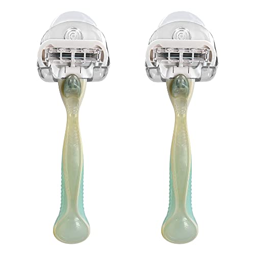 kwmobile 2x Razor Holder with Suction Cup - Self-Adhesive Shaver Wall Mount - Bathroom Organizer for Glass and Tiles - Transparent