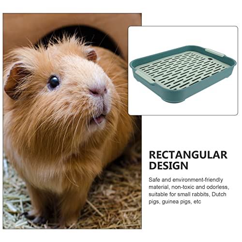 VILLCASE Rabbit Large Litter Box Guinea Pig Training Pan Cage Accessories Toilet Tray for Rats Hamster Ferret ( Green )
