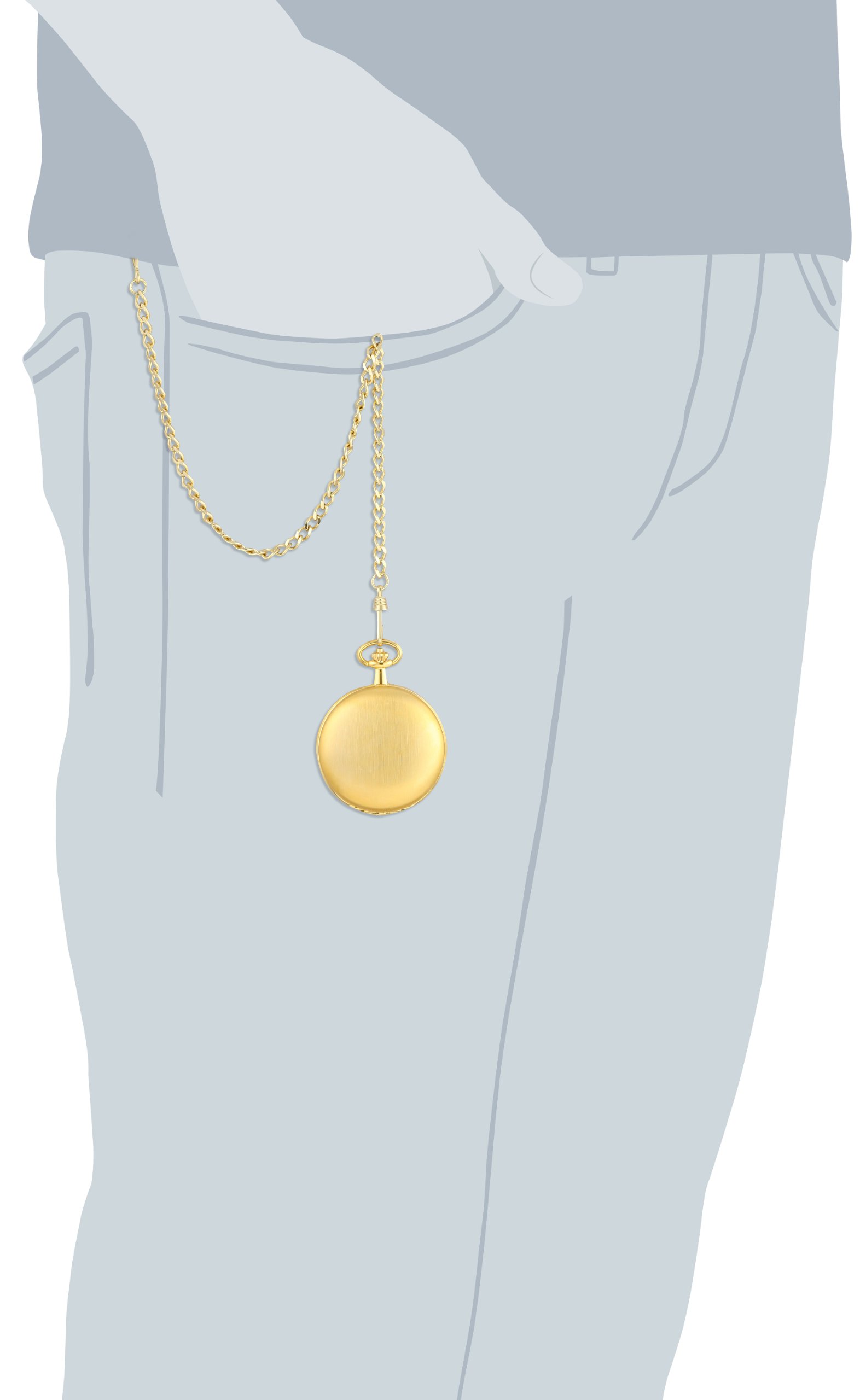 Charles-Hubert, Paris 3939 Classic Collection Gold Plated Brass Pocket Watch