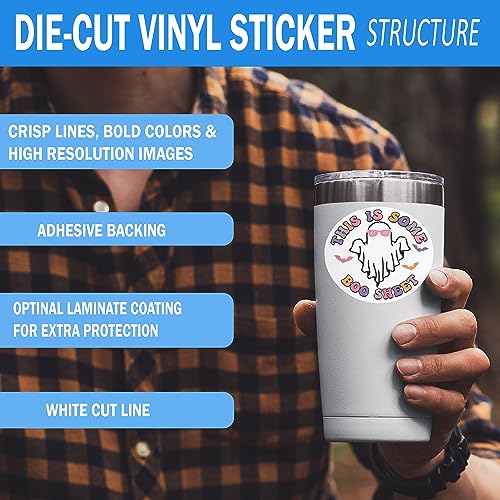 Miraki This Is Some Boo Sheet Sticker, Ghost Sticker, Halloween Stickers, Cute Spooky Sticker, Water Assitant Die-Cut Vinyl Funny Decals for Laptop, Phone, Water Bottles, Kindle Sticker