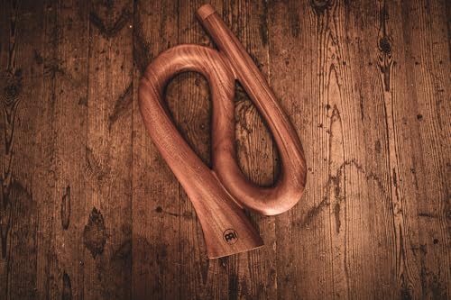 S-shaped Professional Didgeridoo for Meditation, Sound Healing Therapy, Yoga and Circular Breathing β NOT MADE IN CHINA β Mahogany Wood, 2-YEAR WARRANTY