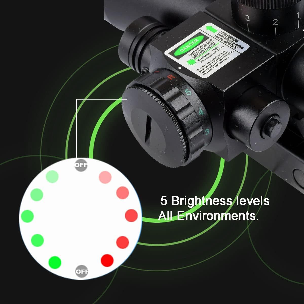 CTOPTIC 2.5x-10x40 Riflescope with Mil-Dot Reticle & Illuminated Reticle Green Laser for Hunting (red Laser)
