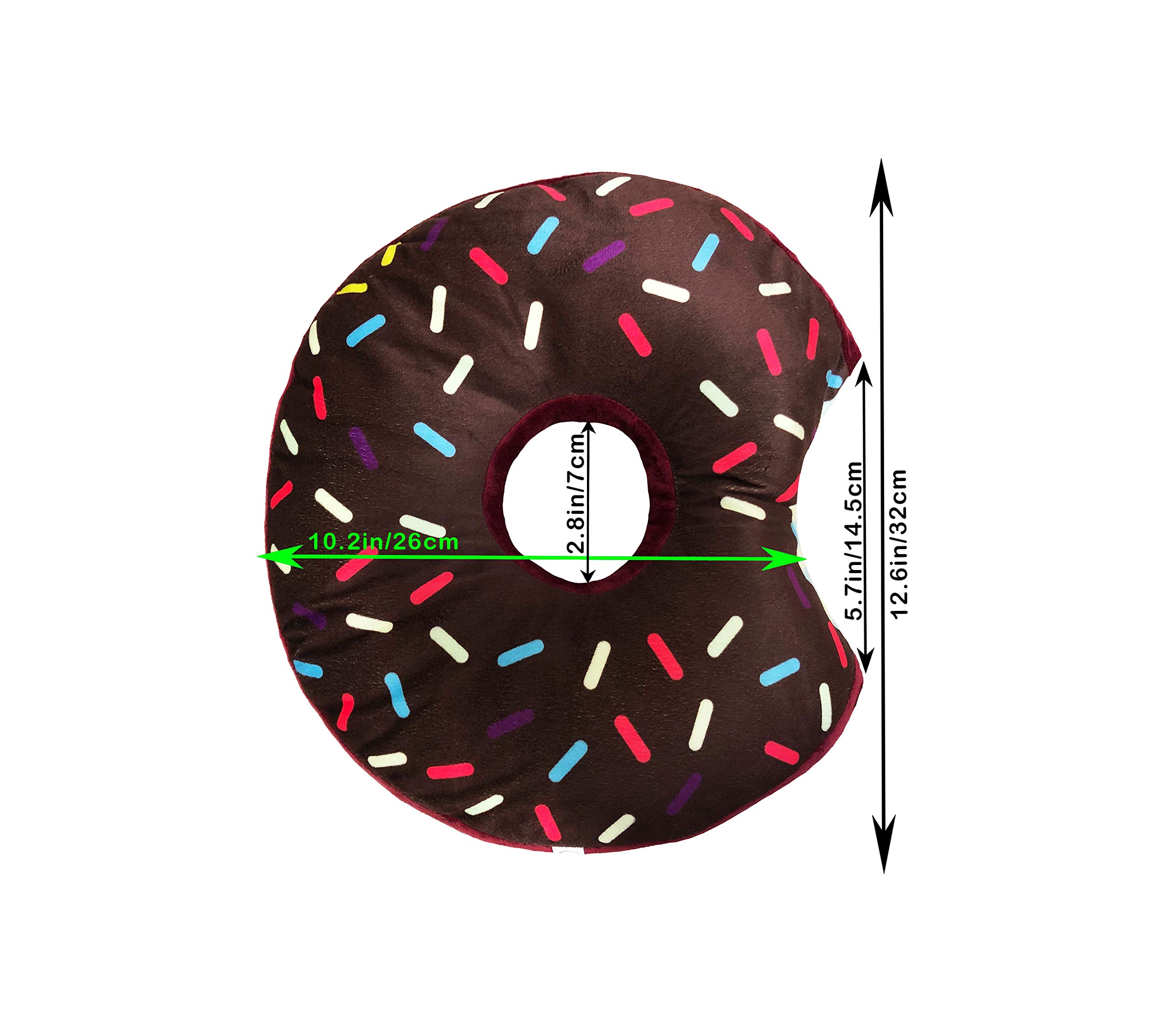 Truyond Donut Pillow for Ear Piercings - Comfortable Soft Ear Pillow for Side Sleeping - Reduces Ear Discomfort - Fun Decor, Stuffed Cushion and Toy, 14 Inches (Brown Chocolate)