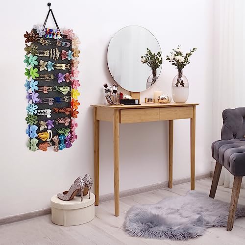 JOYMOMO Hanging Hair Claw Clips Organizer, 10 Layer Hair Accessories Display Holder, Claw Clip Storage Organizer for Women Girl, Claw Clips Holder for Wall (Dark Gray)
