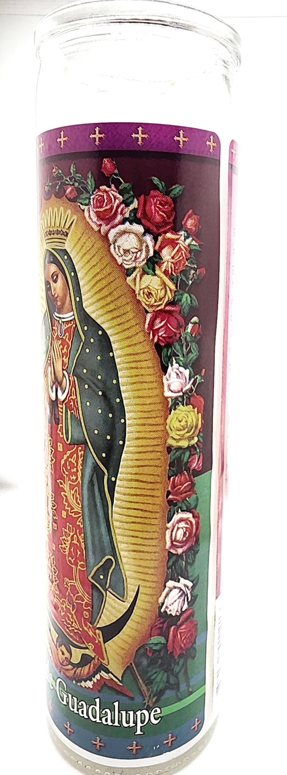 Generic Virgen De Guadalupe Prayer Candle-Long Lasting, Premium Wax- Our lady of Guadalupe Candle -Devotional Candle, Religious candle, and Spritual Devotional, White