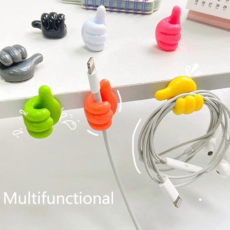 Miyabitors 16PCS Silicone Thumb Wall Hook,Adhesive Thumb Wall Decor Hook Multifunctional Clip Holder,Thumb Hook Up for Cable rganizer Holder Clips,Creative Key Holder , Toothbtush Holder Storage(A)