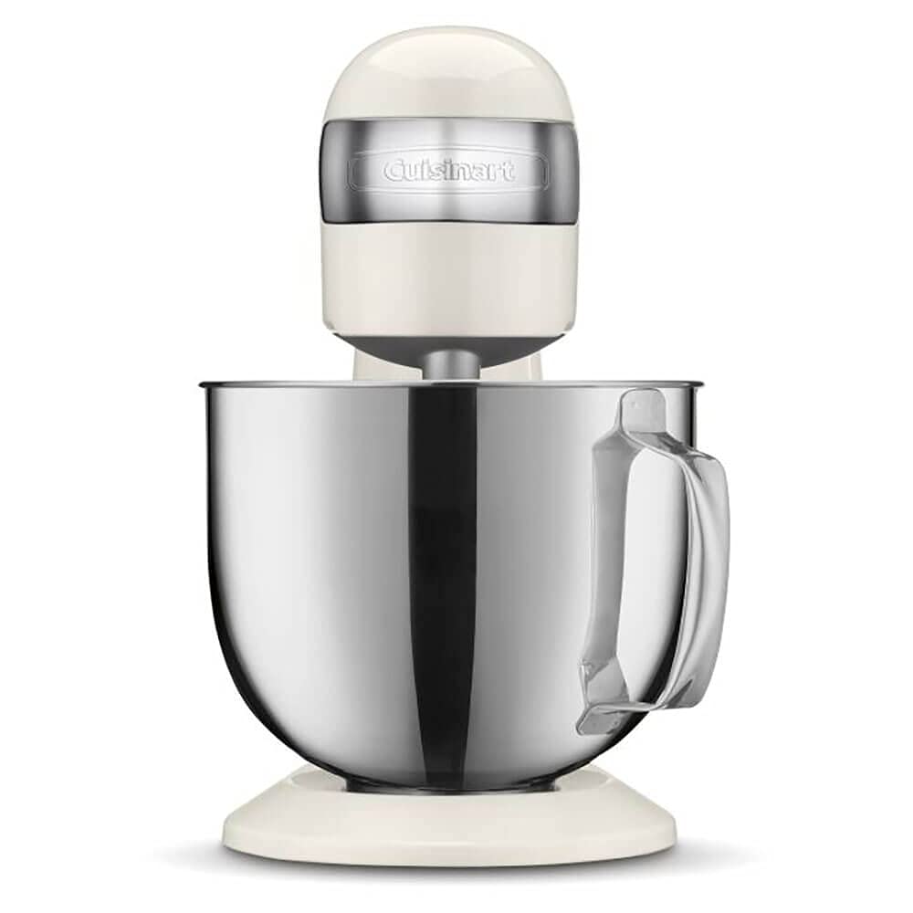 Cuisinart SM-50CRM Precision Master 5.5-Quart 12-Speed Stand Mixer with Mixing Bowl, Chef's Whisk, Flat Mixing Paddle, Dough Hook, and Splash Guard with Pour Spout, Coconut Cream