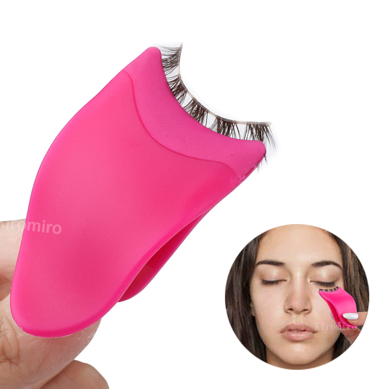 False Eyelash Applicator Tool Lash Tweezers for Eyelashes Extension Apply Clip Eyelash Clips Beginner Daily Use Lash Buddy Tool (Deep Pink)