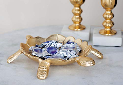 Deco 79 68987 Aluminum Turtle Dishes (Set of 2), Gold