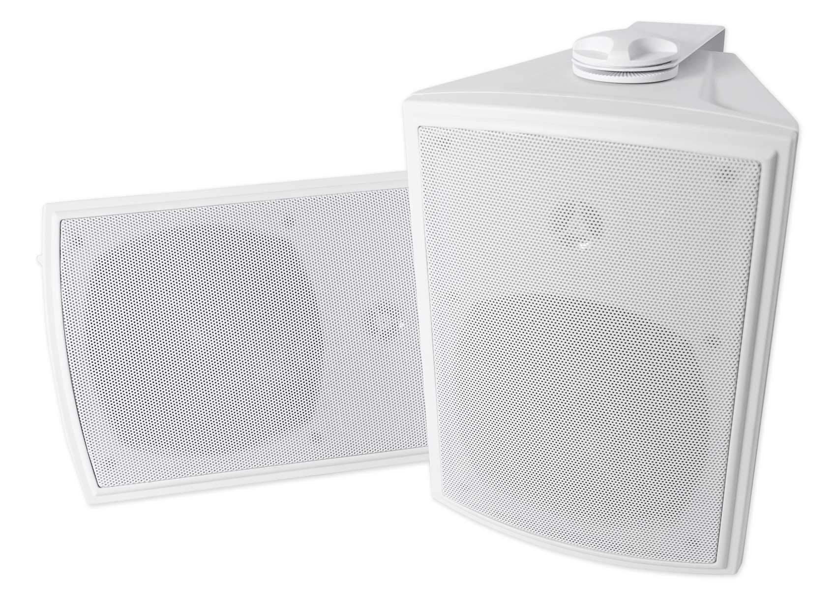 Rockville Pair HP5S 5.25" Outdoor/Indoor Home Theater Speakers w/Swivel Bracket, White