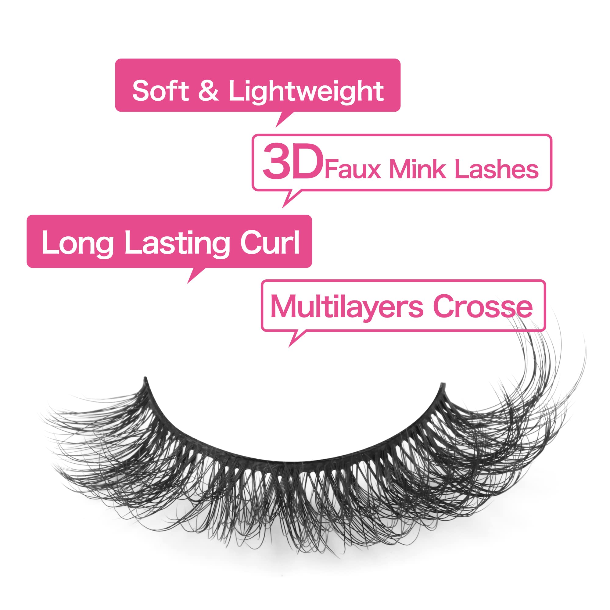 False Eyelashes Natural Look Cat Eye Wispy Lashes Pack 15MM 3D Faux Mink Lashes Fluffy Natural False Lashes 14 Pairs by Ruairie