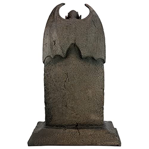 Design Toscano DB160282 The Vampire Demon Halloween Tombstone Gothic Decor Garden Graveyard Statue, 22 Inch, Greystone