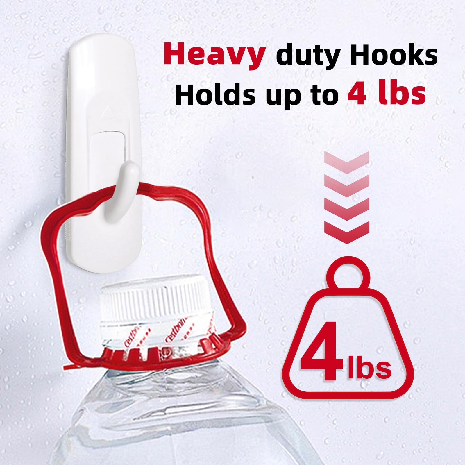 JulyWind 20 Medium Hooks for Hanging, Adhesive Wall Strips Hooks Heavy Duty, no Damage Sticky Utility Hooks with 24 Strips for Bathroom Towel，Coat，Door，Key