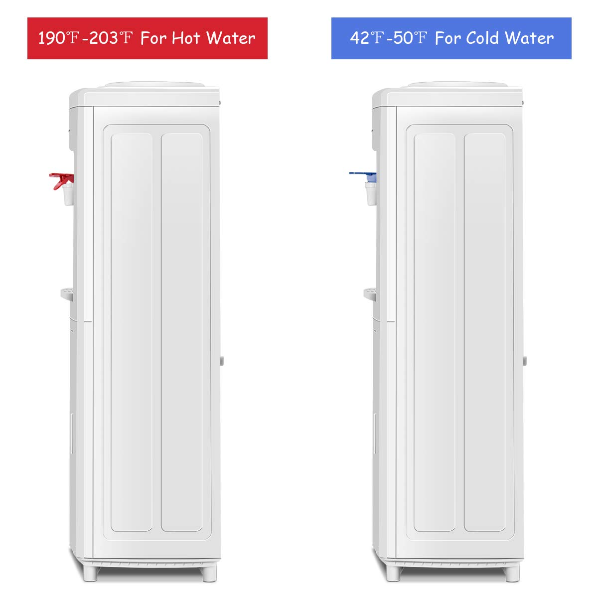 Giantex Top Loading Water Cooler Dispenser 5 Gallon Normal Temperature Water and Hot Bottle Load Electric Home with Storage Cabinet, White