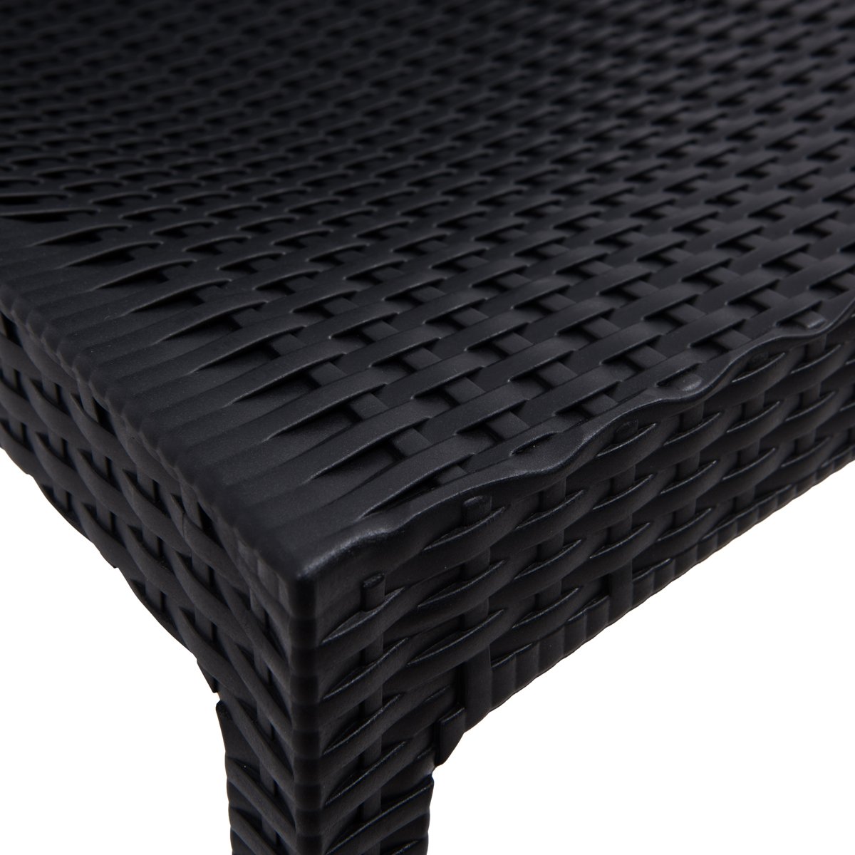 LeisureMod Modern Weave Design Mace Indoor/Outdoor Dining Chair (Set of 2), Black