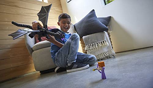 Minecraft Ultimate Ender Dragon 20-Inch Action Figure, Mist-Breathing, Plus Color-Change Steve 3.25-in Figure & Accessories