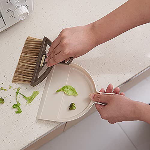 Hand Broom and Dustpan Set - Mini Dustpan and Mini Hand Whisk Broom Set, Broom Cleaning Set Tool for Table Keyboard Window Gaps Kids, Pets (C)