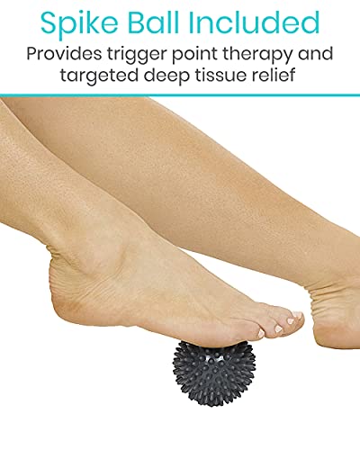 Vive Plantar Fasciitis Night Splint Plus Trigger Point Spike Ball - Soft Leg Brace Support, Orthopedic Sleeping Immobilizer Stretch Boot (Small: Men's: Up to 5, Women's: Up to 6.5)