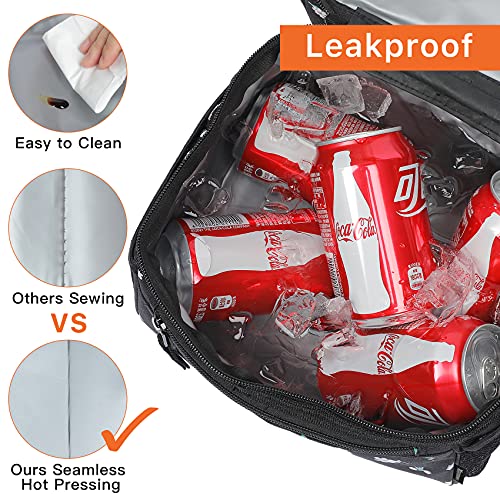 Insulated Lunch Box - 2 Compartment Large Adult Lunch Bag with Sturdy Support & Adjustable Shoulder Strap, Mens Womens Reusable Leakproof lunch Cooler Bags for Work, Beach, Picnic (Floral)