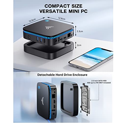 Mini PC,Intel 11th Gen N5105(up to 2.9GHz) Mini Desktop Computers,Windows 11 Pro Pre-Installed,8GB RAM/256GB M.2 SSD Mini Computer Tower Support 4K UHD,Dual Wi-Fi,BT 4.2 for Home Office School