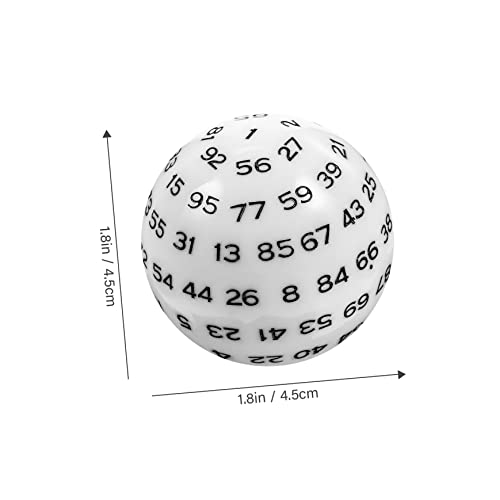 Generic 100 Props Role Playing Dice Table Runners Math Games Dices 100 Sided Polyhedral Dice Party Game Dice Practical Game Dice Multi-Sided Dices Acrylic 100 Sided Dice Checkerboard White