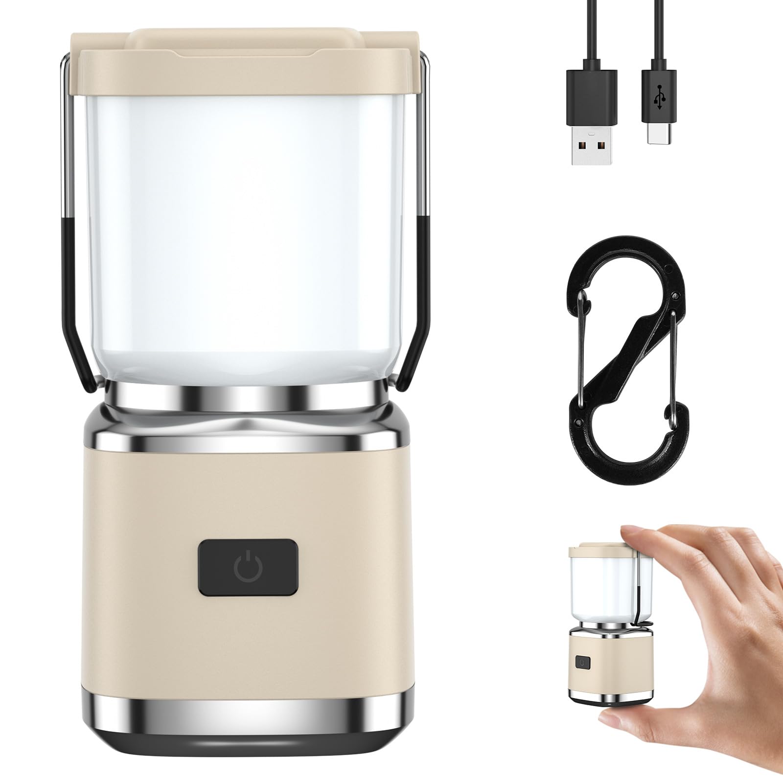 NGOKPYD Lanterns for Power Outages, High Lumens Mini Lantern, Rechargeable Camping Lantern, 4 Light Modes, Waterproof, Hiking Essentials, Portable Night Light for Reading, Emergency, Home, Outdoor