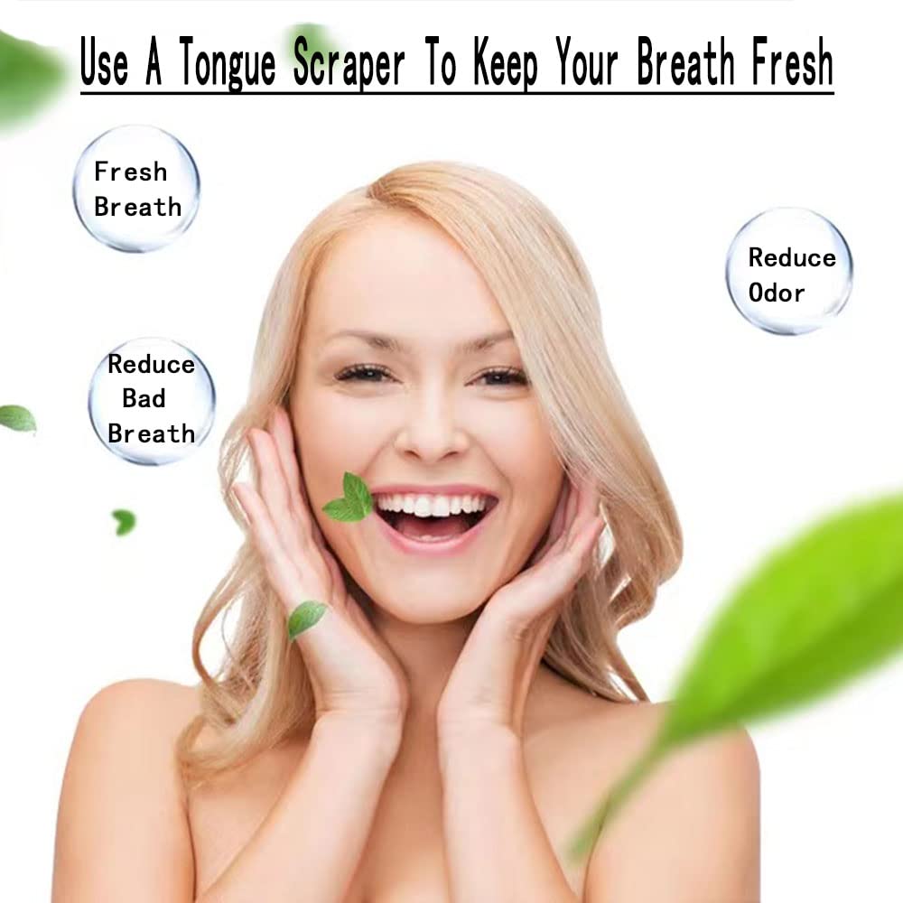 PIVHWIR 4-Pack Tongue Scrapers, Tounge Scraper Cleaner Keep Fresher Breath, Tongue Cleaner Brush for Adults Kid Helps Fight Bad Breath(Random Color)